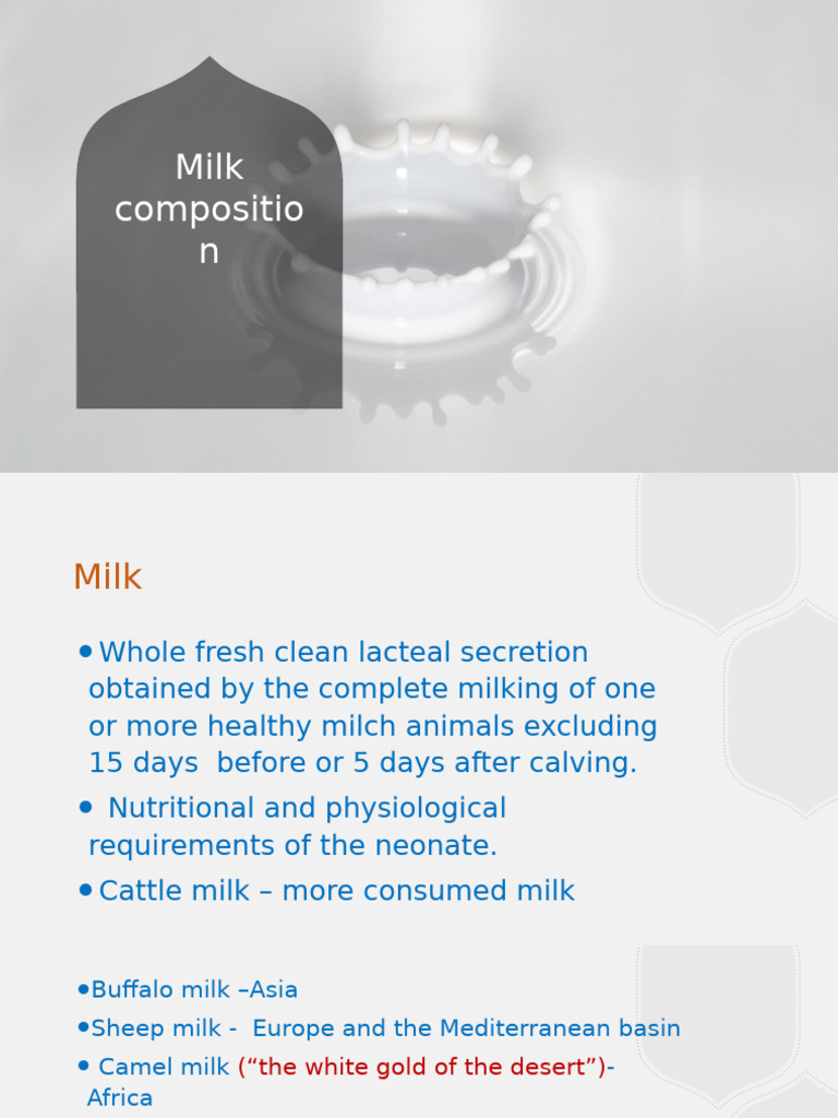 Milk Composition | PDF | Milk | Fat