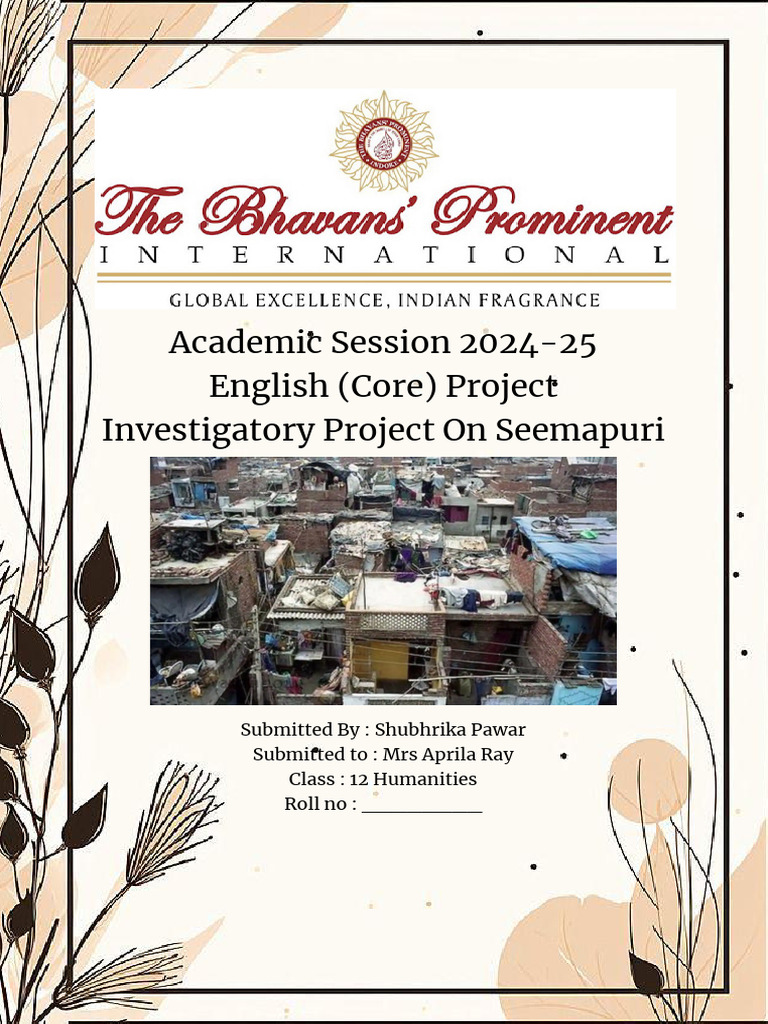Investigating Seemapuri's Challenges | PDF | Literacy | Slum