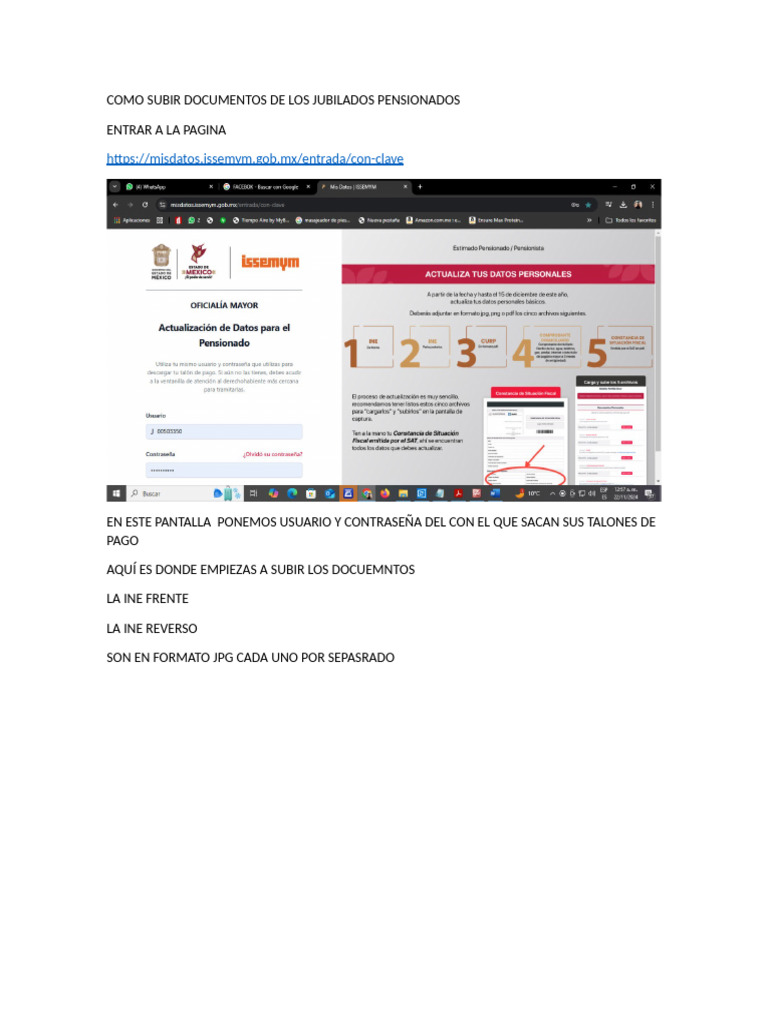 Como Subir Documentos de Los Jubilados Pensionados | PDF