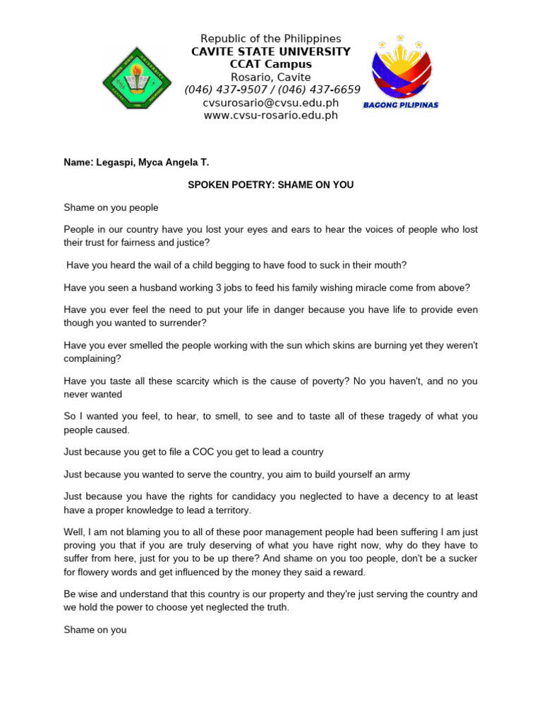 SPOKEN POETRy-LEGASPI | PDF