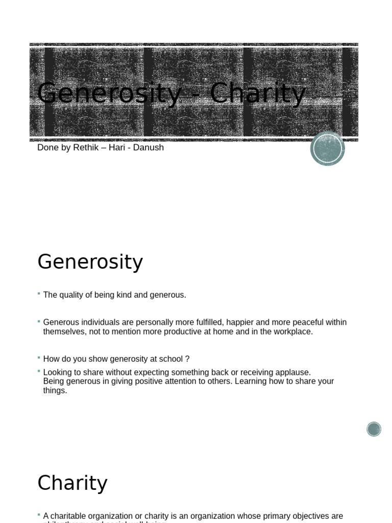 Generosity - Charity Presentation | PDF