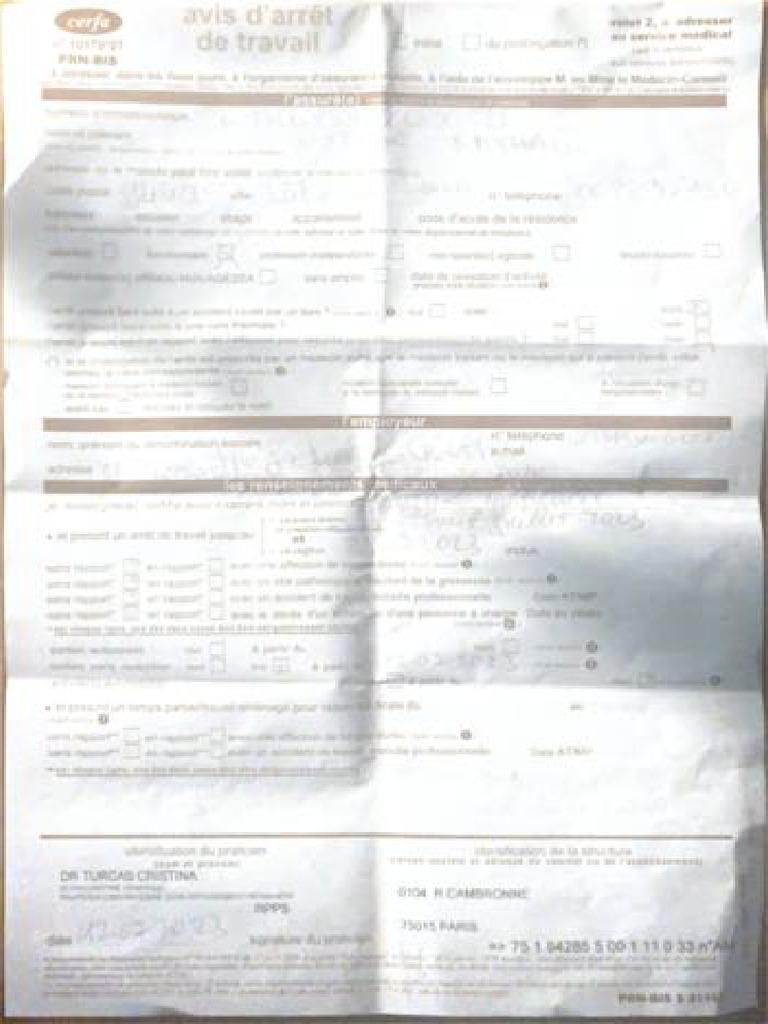 Arrêt Maladie Pref94 4-1-2 | PDF