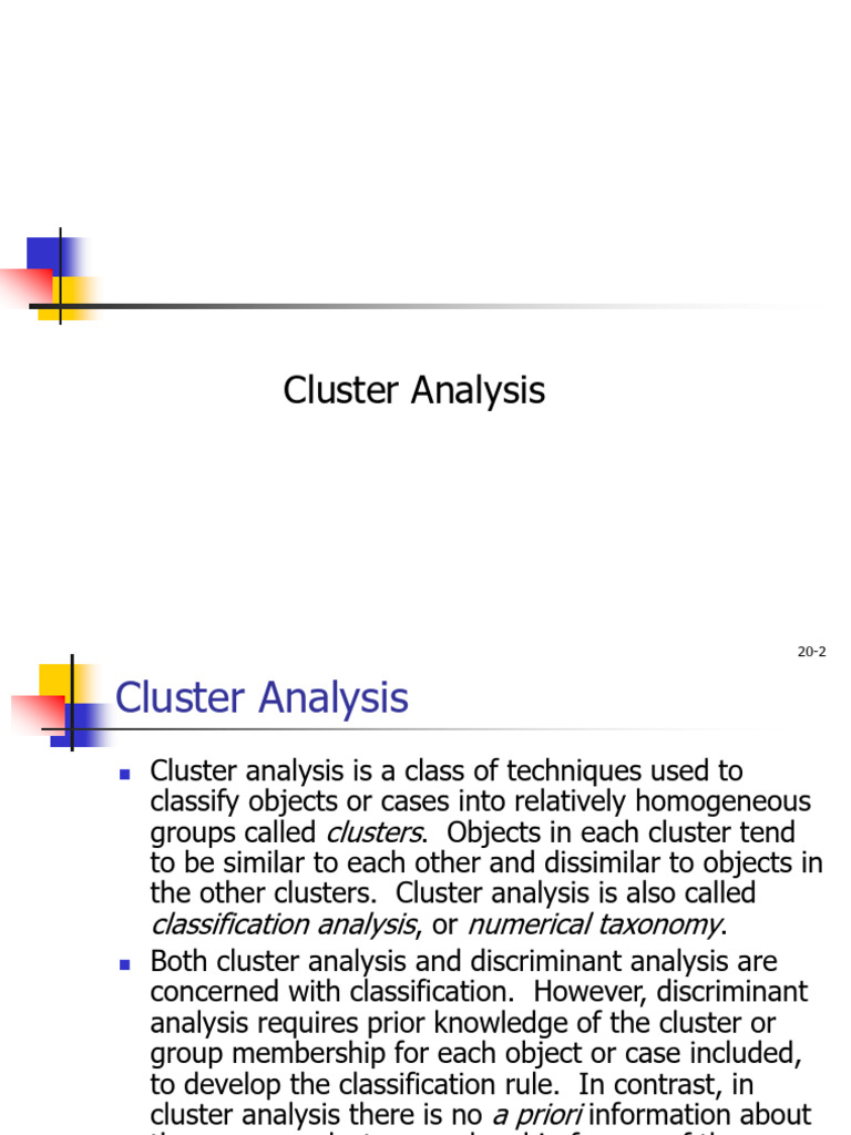 Understanding Cluster Analysis Techniques | PDF | Cluster Analysis ...