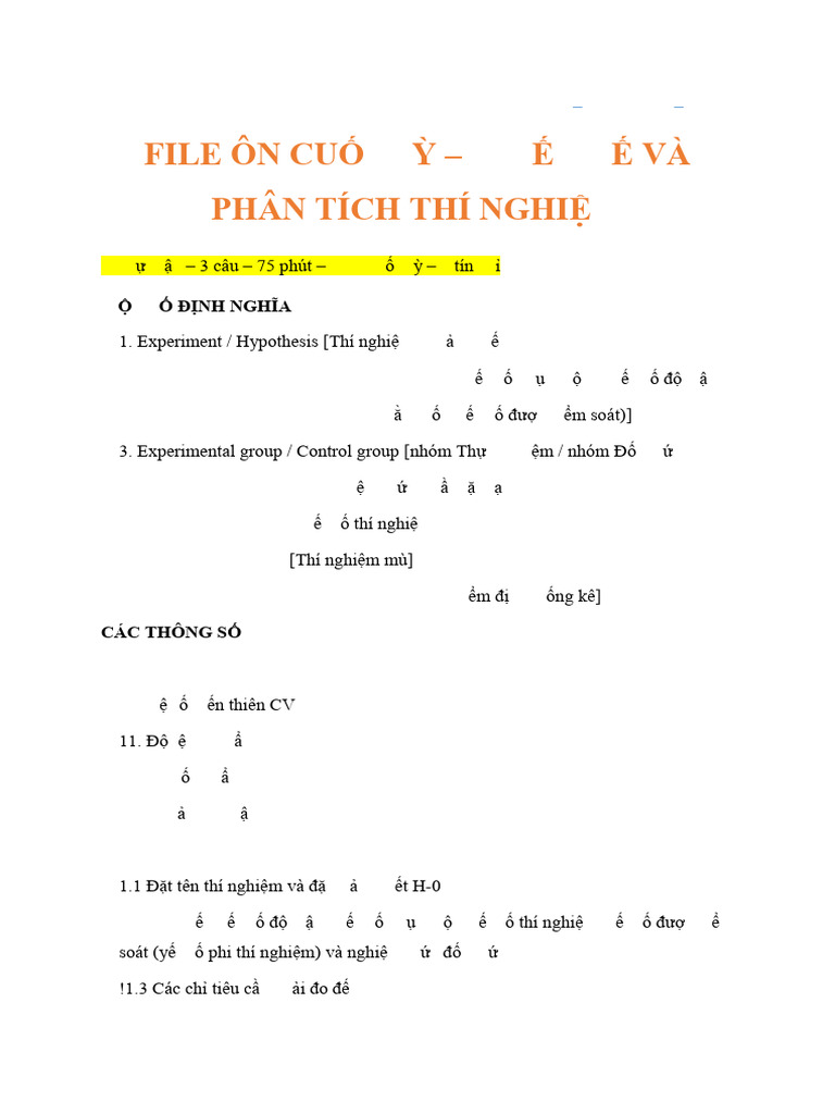 File Ôn Cuối Kỳ Thiết Kế Và Phân Tích Thí Nghiệm - Cest | PDF