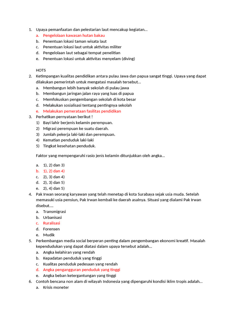 SOAL GEOGRAFI KLS XI GENAP | PDF