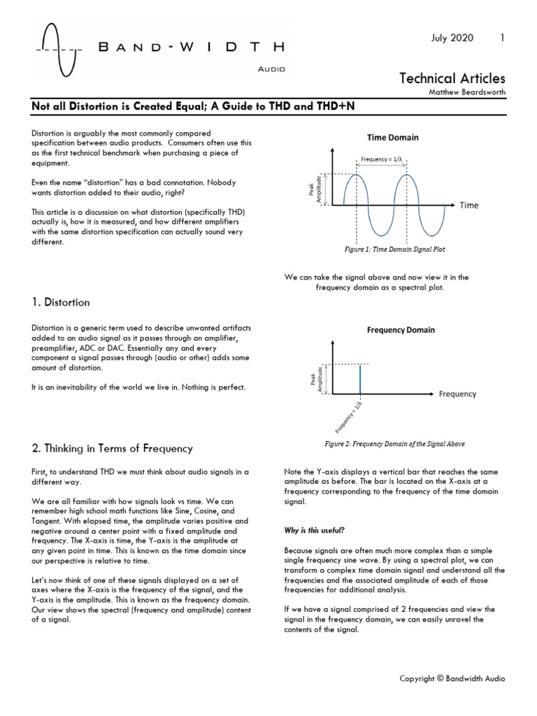 A Guide To THD and THD+N | PDF | Distortion | Amplifier