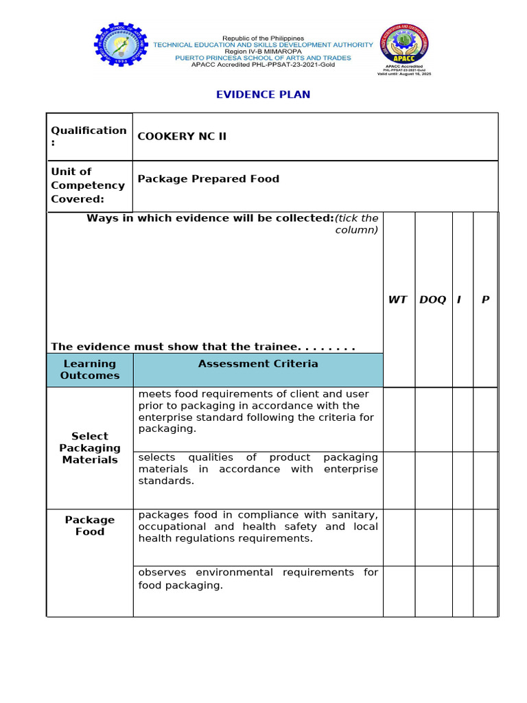 5 Evidence Plan Template | PDF