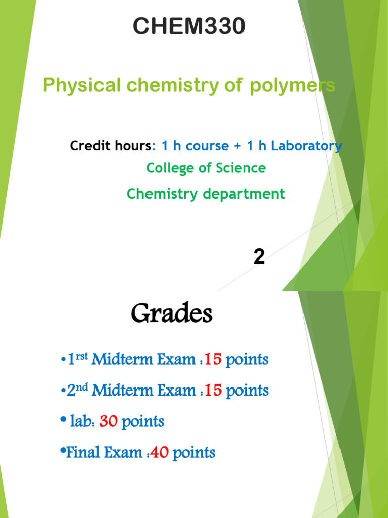 Polymer Chemistry Overview for CHEM330 | PDF | Copolymer | Polymers