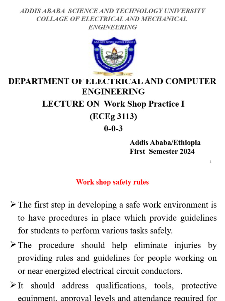 Work Shop Safety Rules | PDF | Safety | Tools