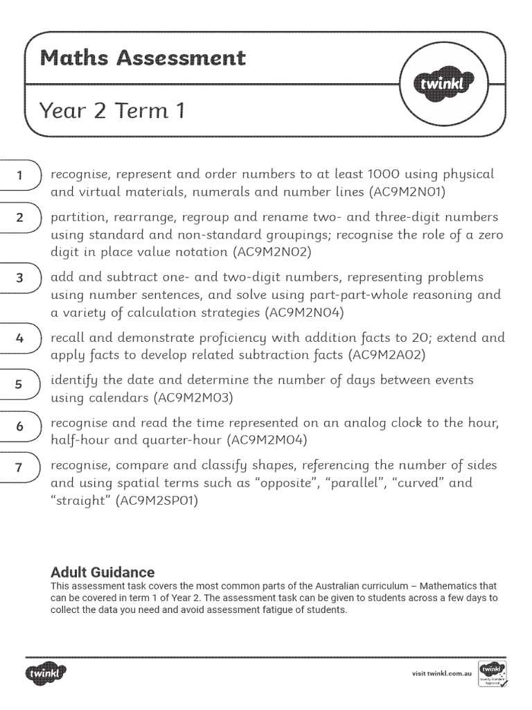 Year 2 Maths Assessment Guide | PDF | Numbers | Mathematics