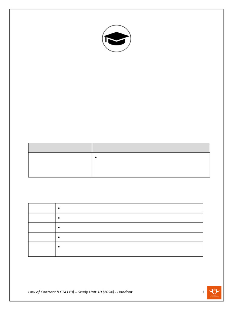 Unit 10 - Handout | PDF | Breach Of Contract | Common Law