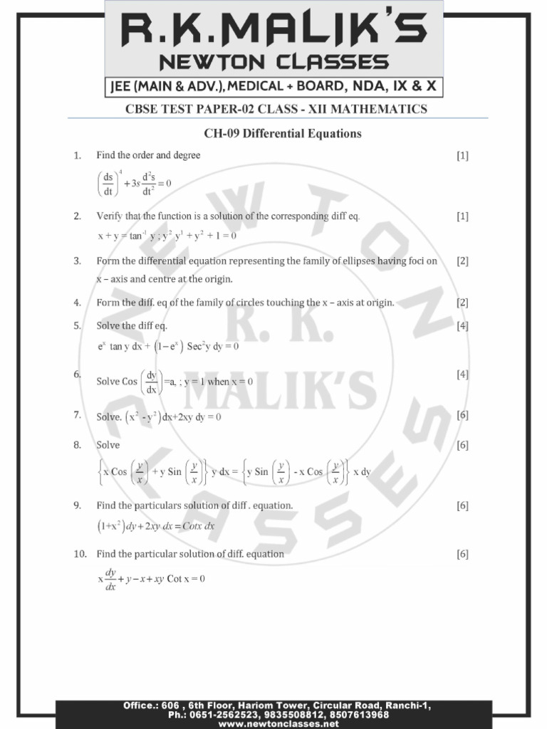 Diffrential Equation T2 GG | PDF