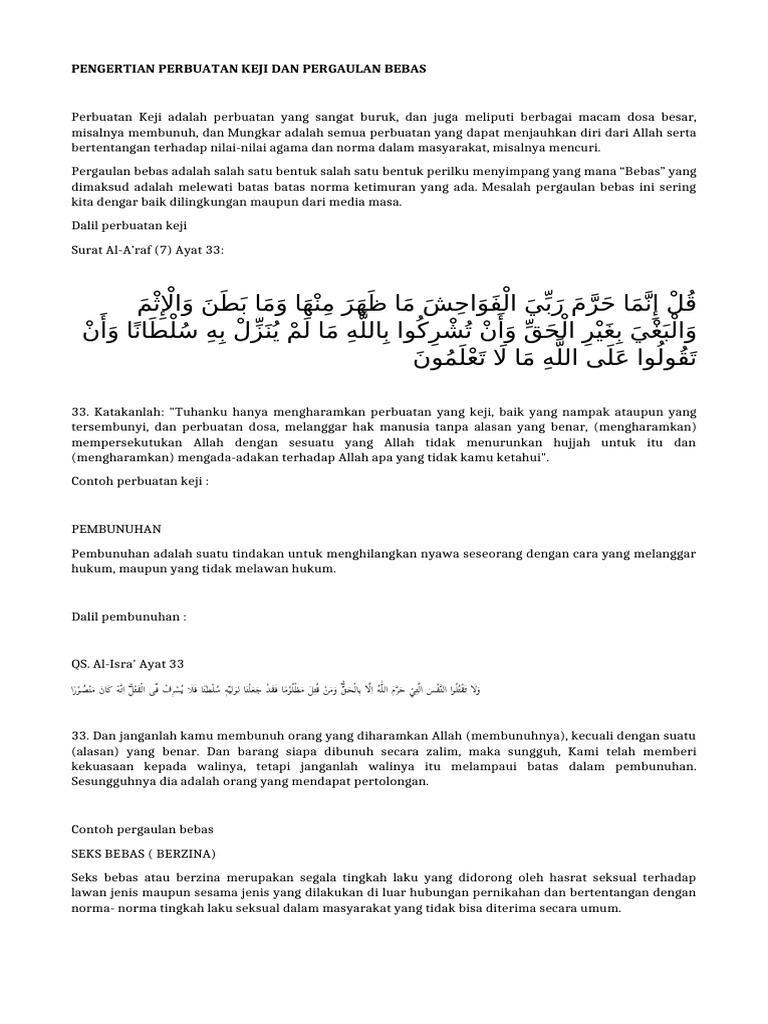 Dasar dan Contoh Perbuatan Keji | PDF