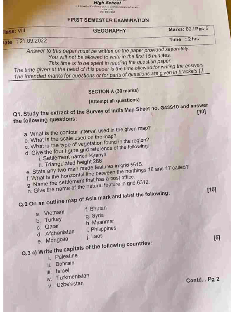 Geo Last Year Paper | PDF