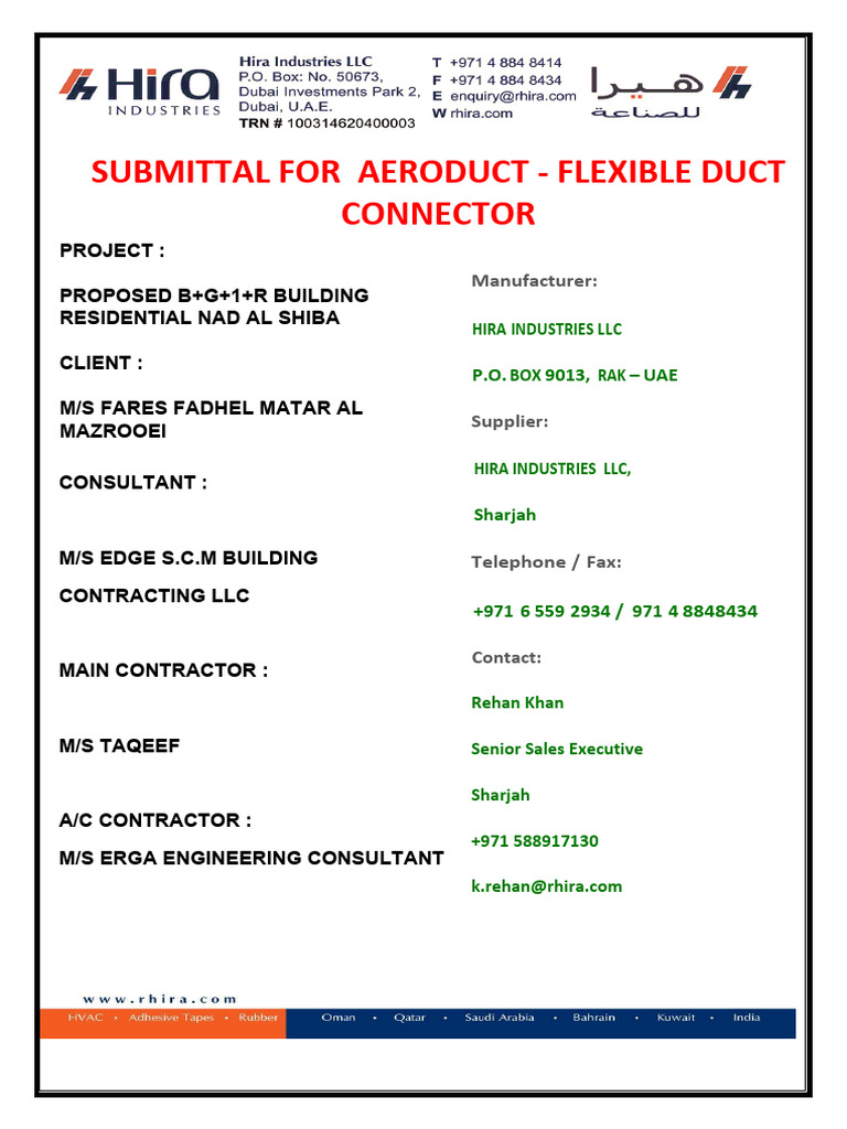 FLEXIBLE DUCT Connector | PDF | Specification (Technical Standard ...