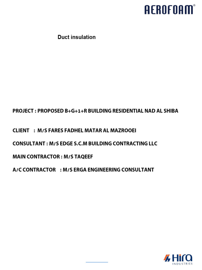 Aerofoam XLPE Duct Insulation | PDF | Thermal Insulation | Duct (Flow)