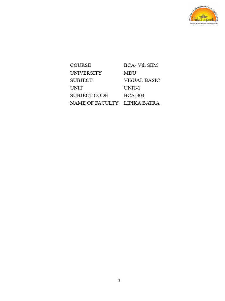 173004675859_Faculty E Notes Unit 1 Introduction To Visual Basic | PDF ... 173004675859_Faculty E Notes Unit 1 Introduction To Visual Basic | PDF ...