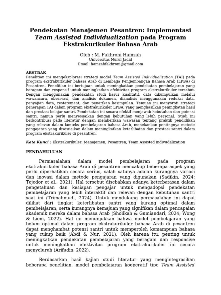 Pendekatan Manajemen Pesantren | PDF