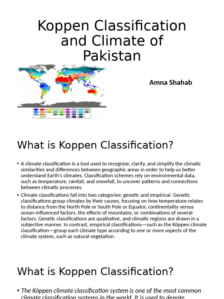 Koppen Climate Classification of Pakistan | PDF | Temperate Climate ...