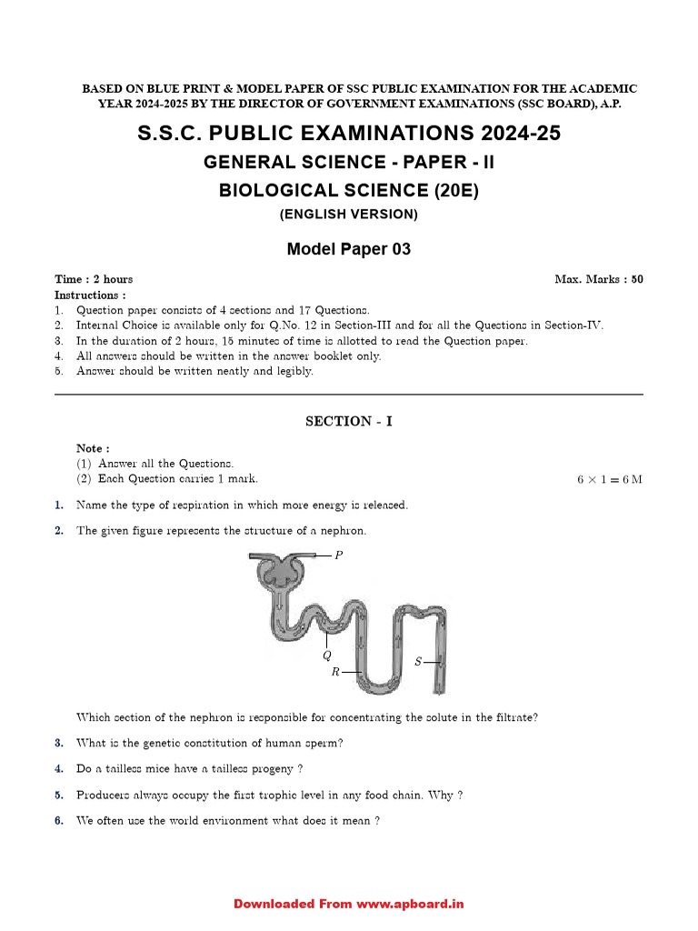 1272424309-SSC GS Biological Science Model Paper-3 2024-2025 | PDF ...