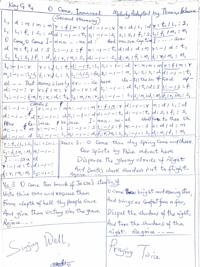 Advent - O Come Emmanuel. Melody Adapted by Thomas Helmore | PDF