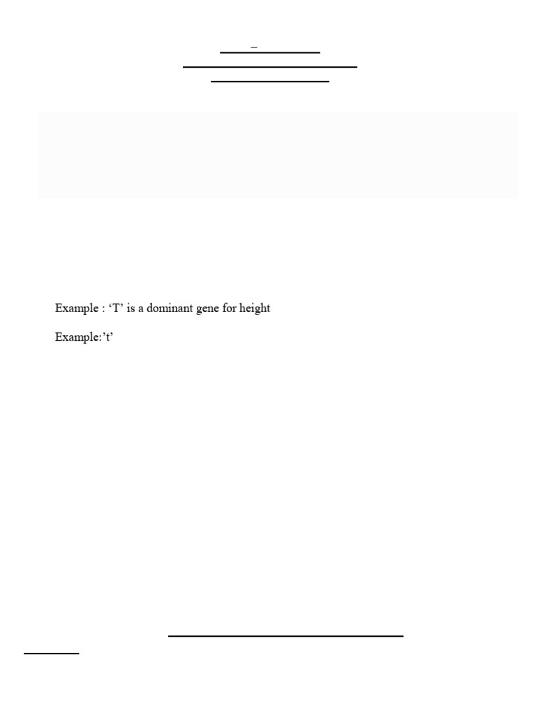 Heredity and Evolution Notes Full Chapter | PDF | Dominance (Genetics ...