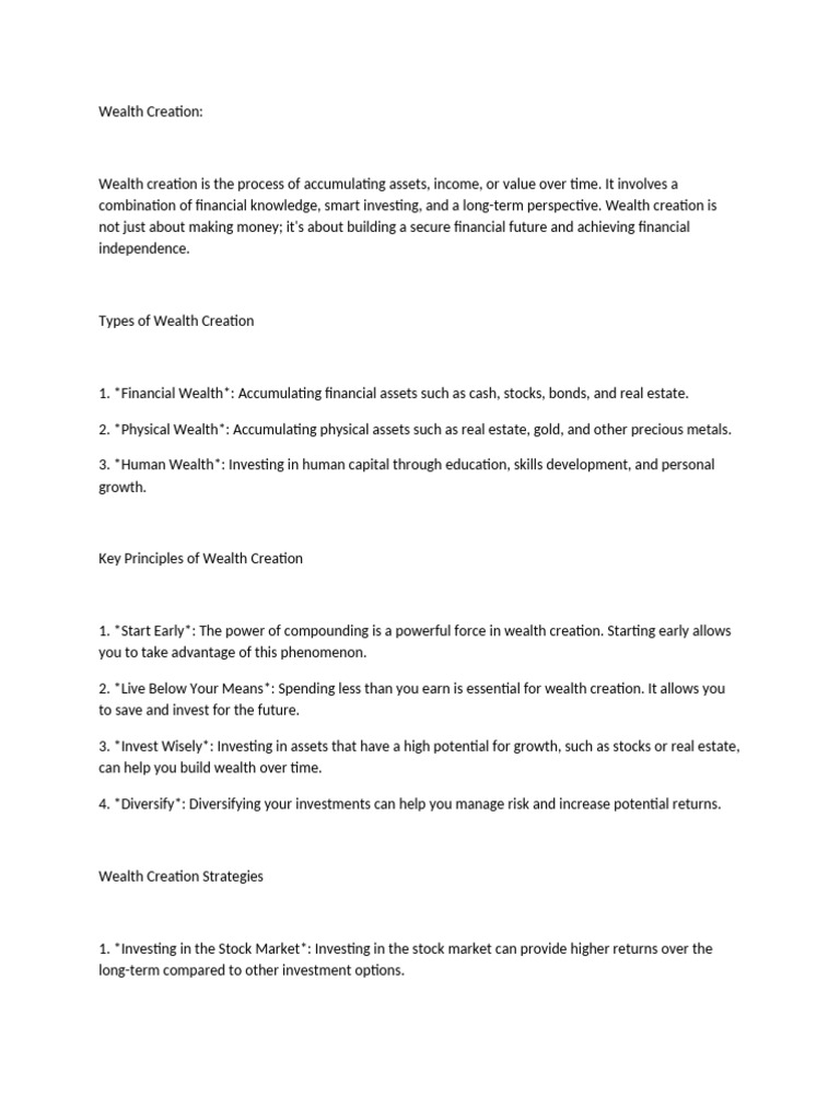 Wealth Creation-WPS Office | PDF | Investing | Economic Development