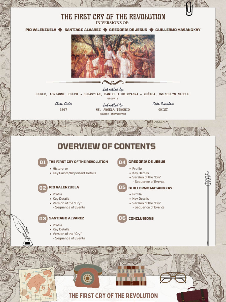 GROUP 5 - THE FIRST CRY of The REVOLUTION - Valenzuela's, Alvarez', de ...