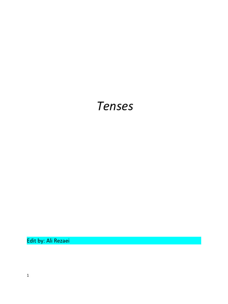 All English Tenses | PDF | Grammatical Tense | Verb