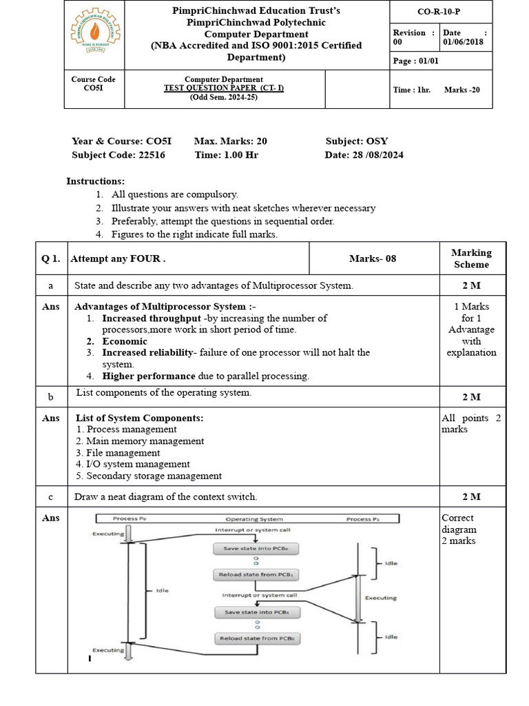 OSY-CT1_answersheet-24-25 .docx (1) | PDF | Process (Computing) | Thread (Computing)