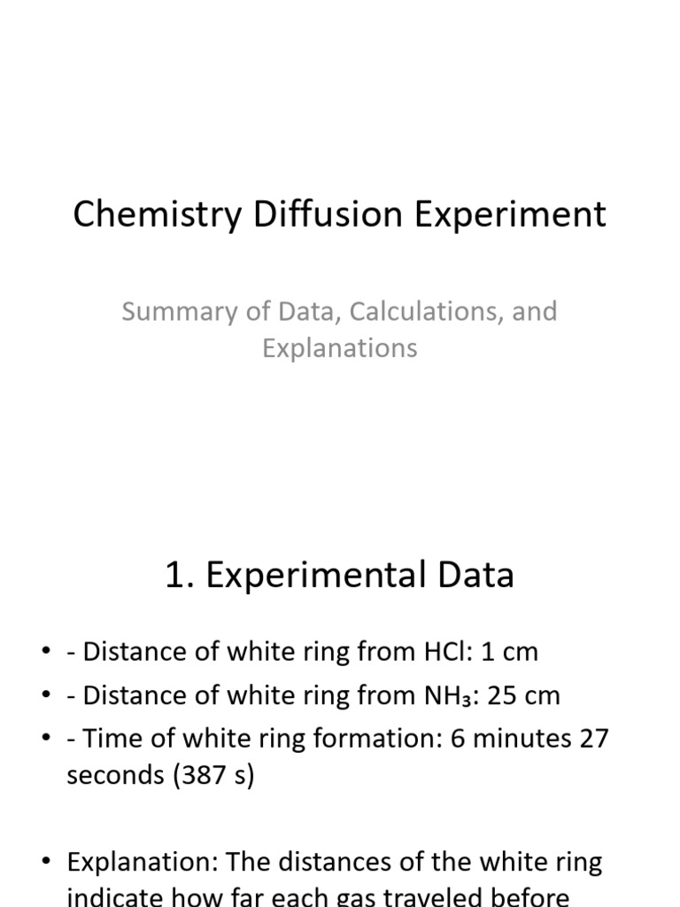Chemistry Diffusion Experiment With Explanations | PDF