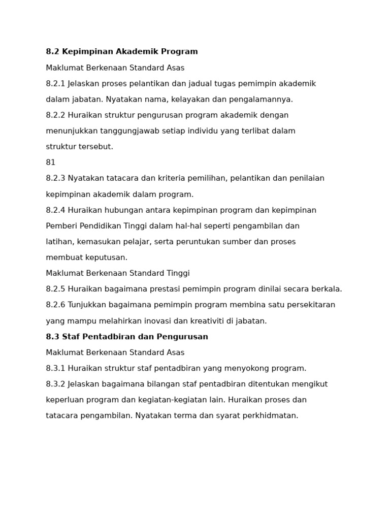 Kepimpinan Akademik Program | PDF