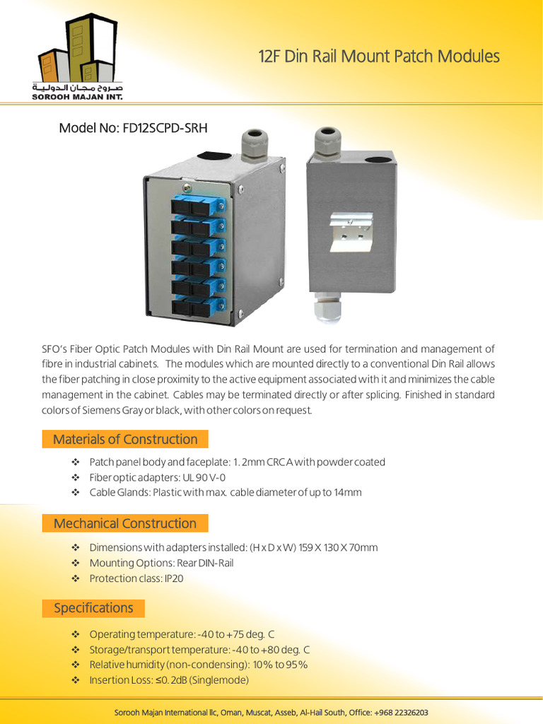 12F Din Rail Mount Patch Modules | PDF
