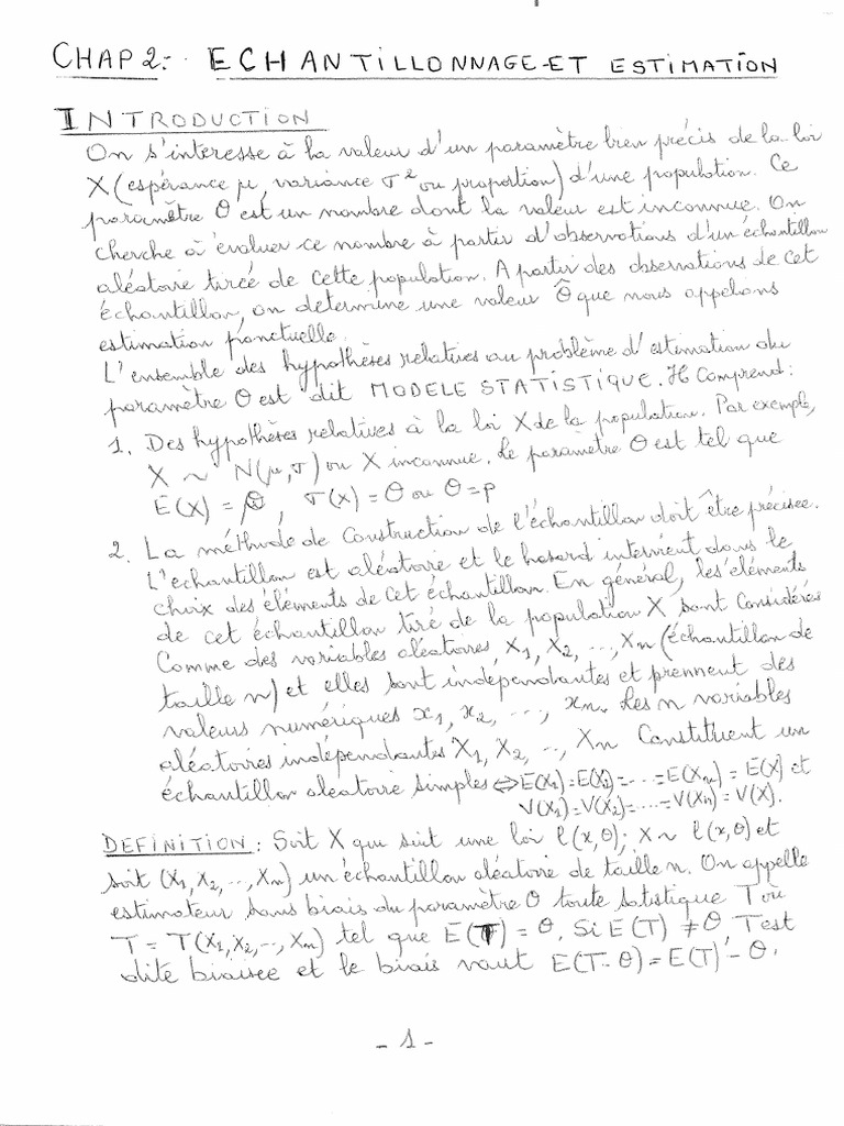 CHAP2-Estimation Et Intervalles de Confiance | PDF
