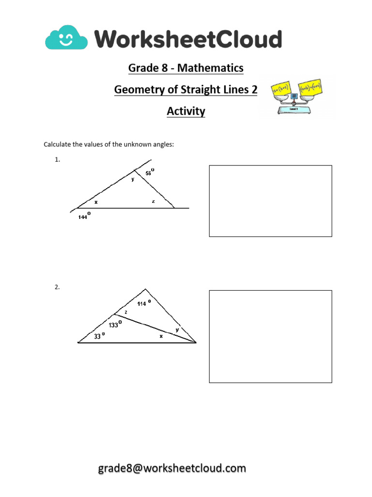 WSC Gr8 Maths Geometry of Straight Lines 2 - Ws | PDF