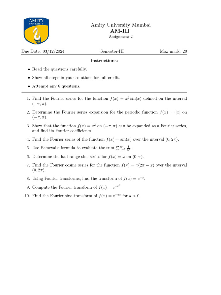 AM 3 Assignment 2 | PDF