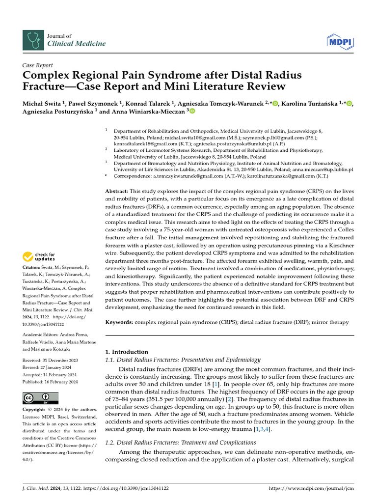 Case Study On CRPS D:T Colles FX | PDF | Anatomical Terms Of Motion ...