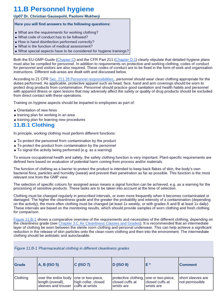 Hygiene Guidelines for Personnel | PDF | Hygiene | Sterilization ...