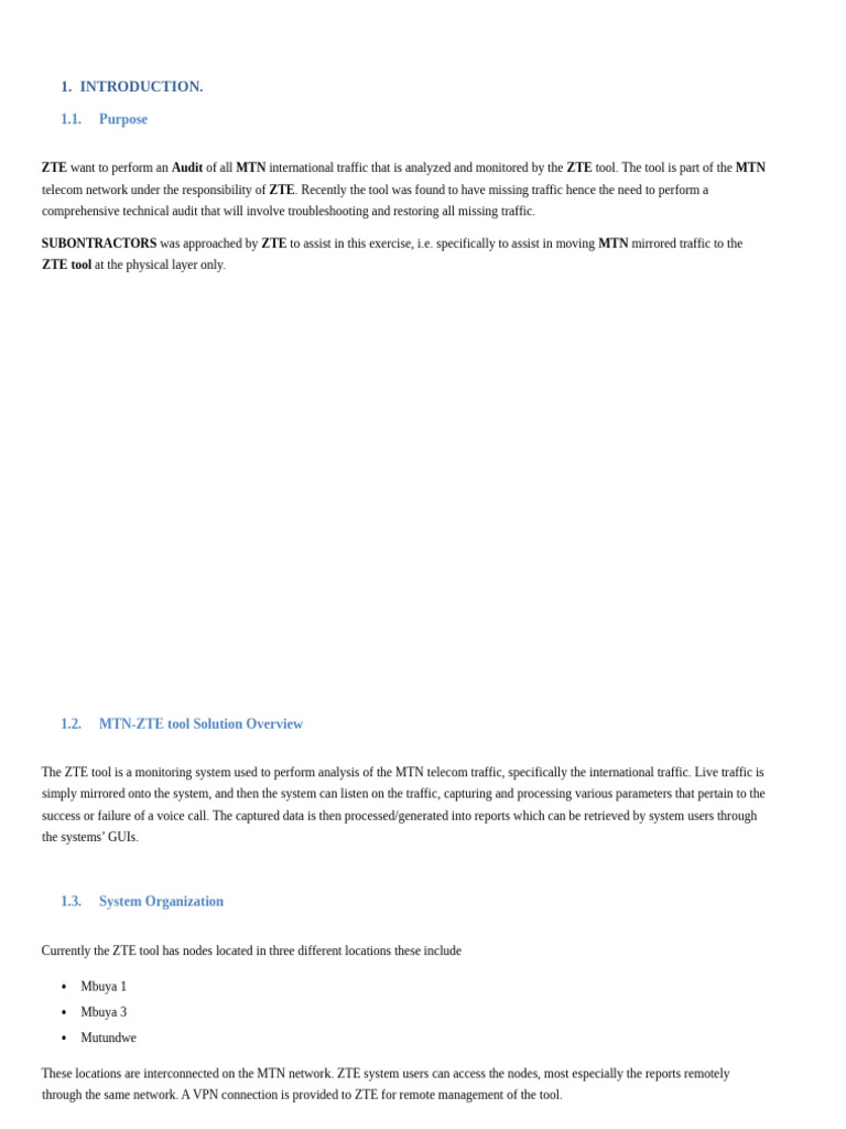 ZTE Audit Proposal | PDF | Computer Network | Information Technology
