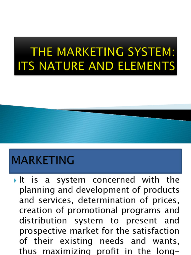 The Marketing System | PDF | Marketing | Goods