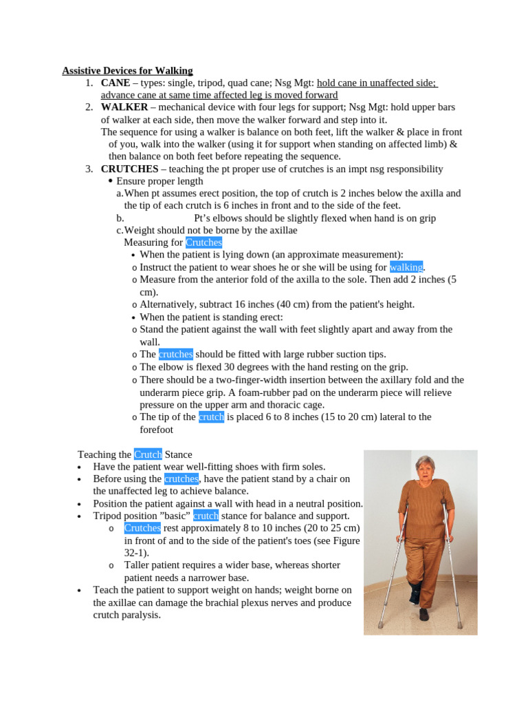 Assistive Devices For Walking | PDF | Foot