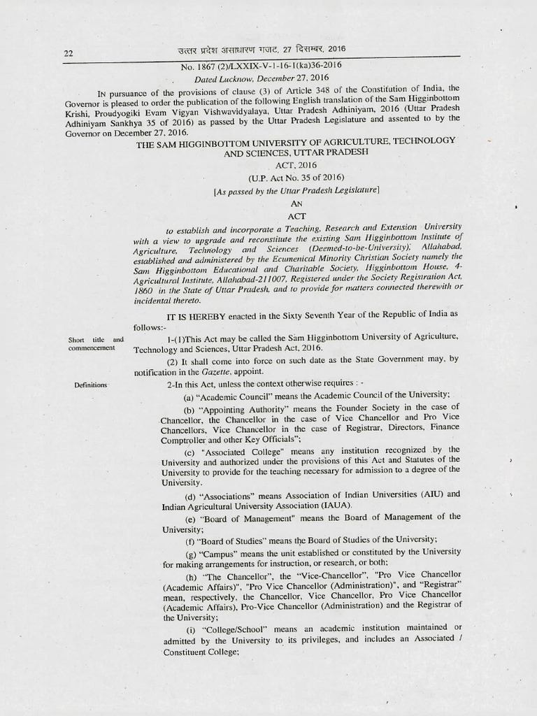 UP University Act for Agriculture | PDF | University | Academic Degree