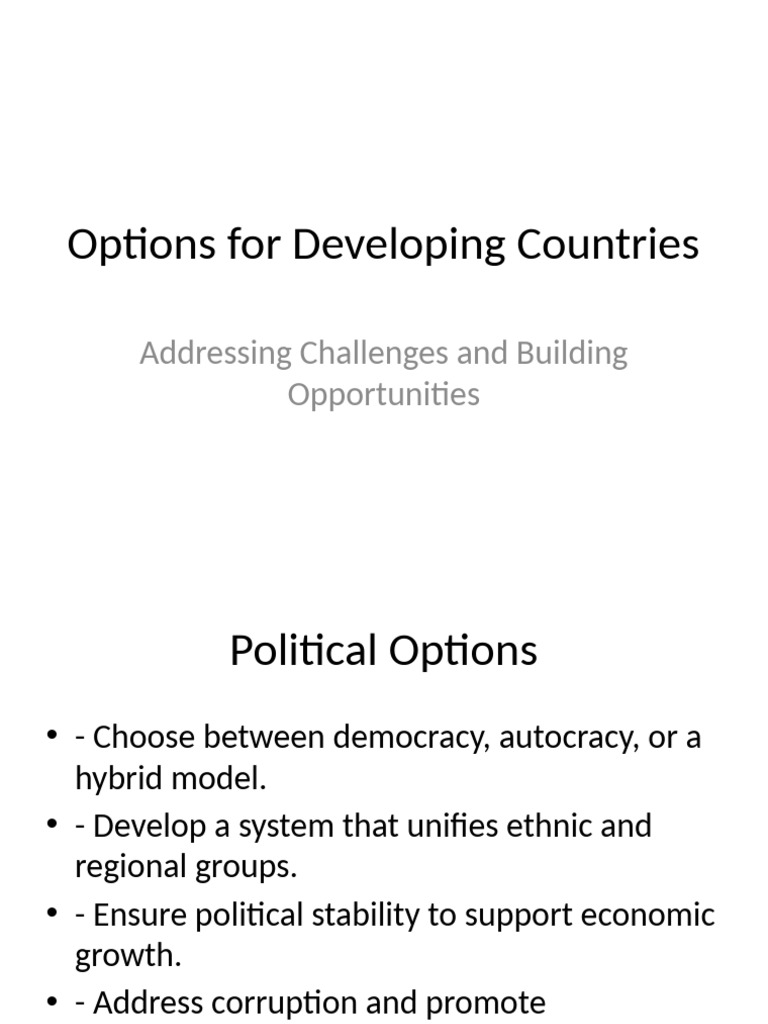 Options For Developing Countries | PDF