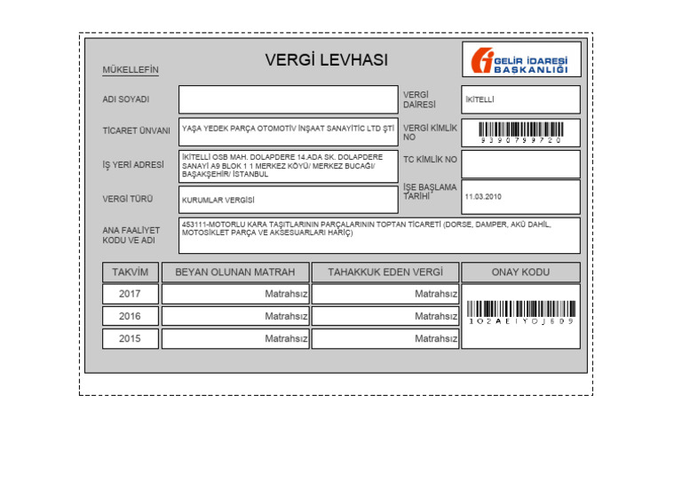 VERGİ LEVHASI 2018 (1) | PDF