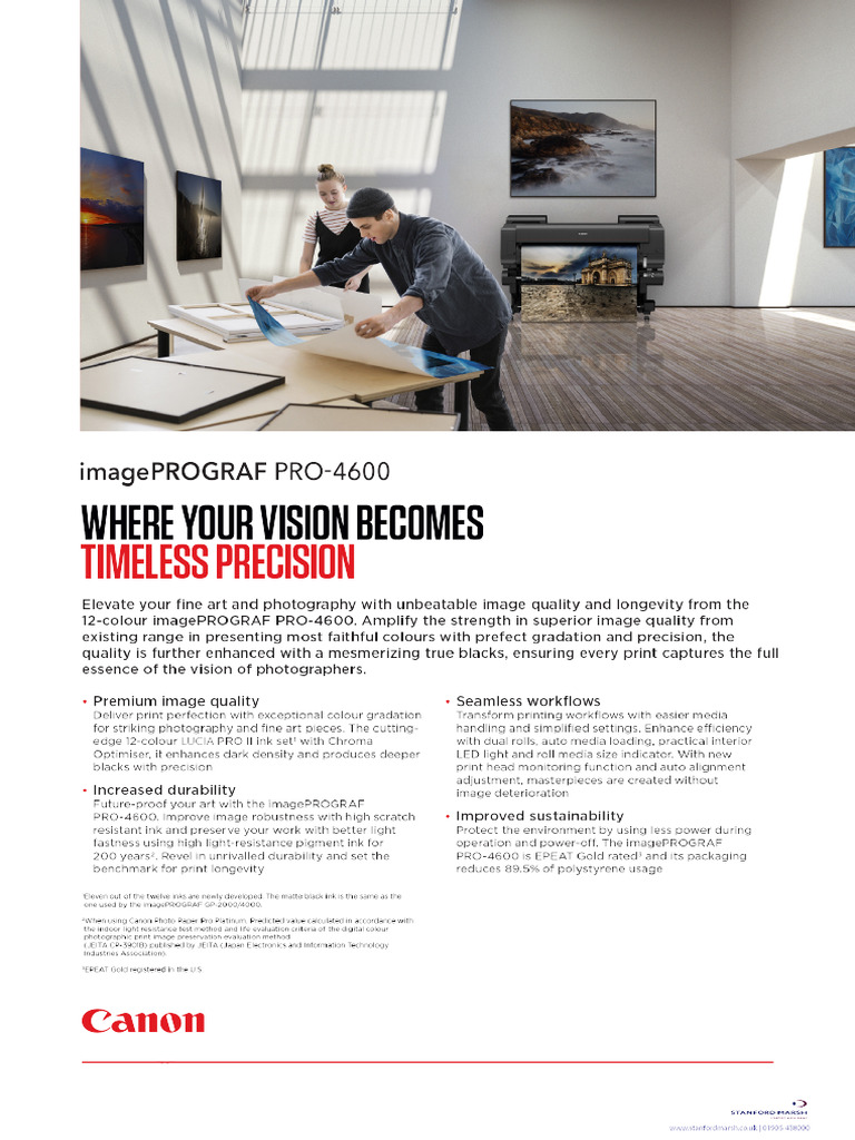 Canon Pro-4600 Data Sheet SML Update | PDF
