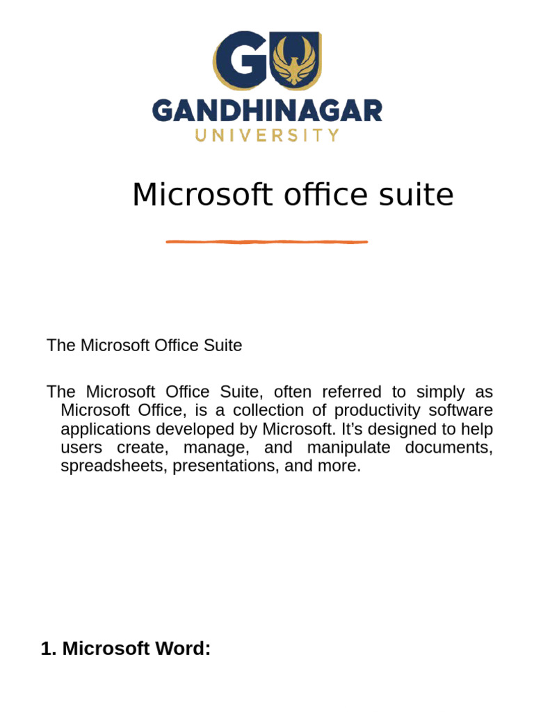 Microsoft Office Suite | PDF | Microsoft Office | Application Software