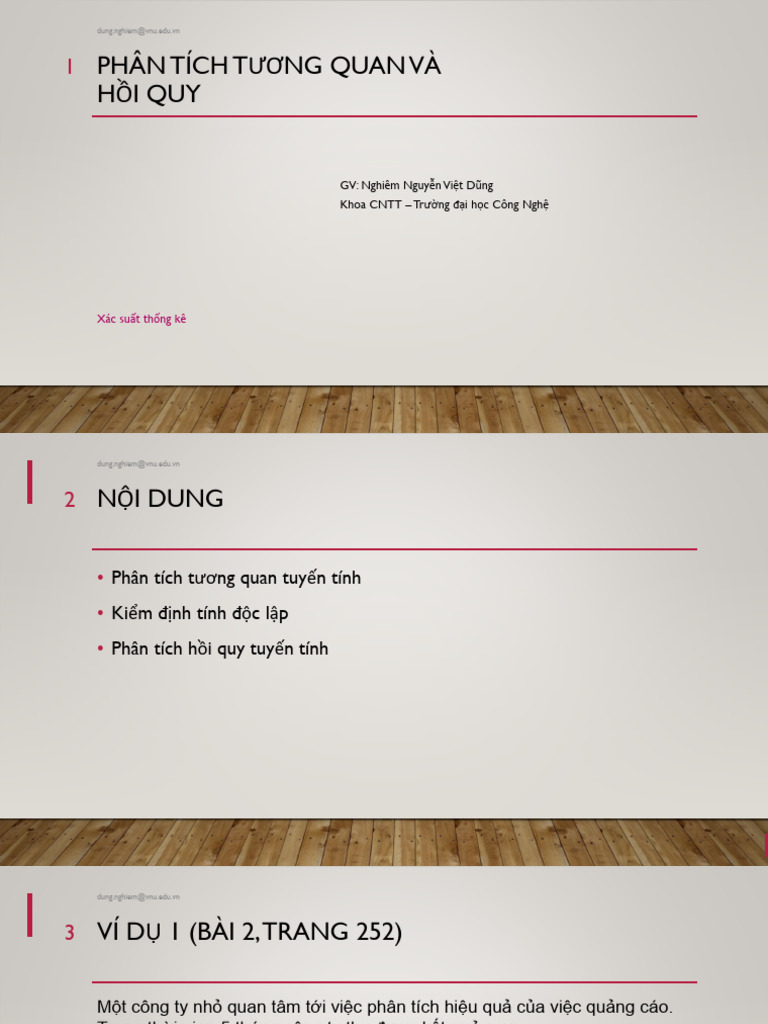Phân Tích T NG Quan Và H I Quy: GV: Nghiêm Nguy Nvi TD NG Khoa CNTT TR ...