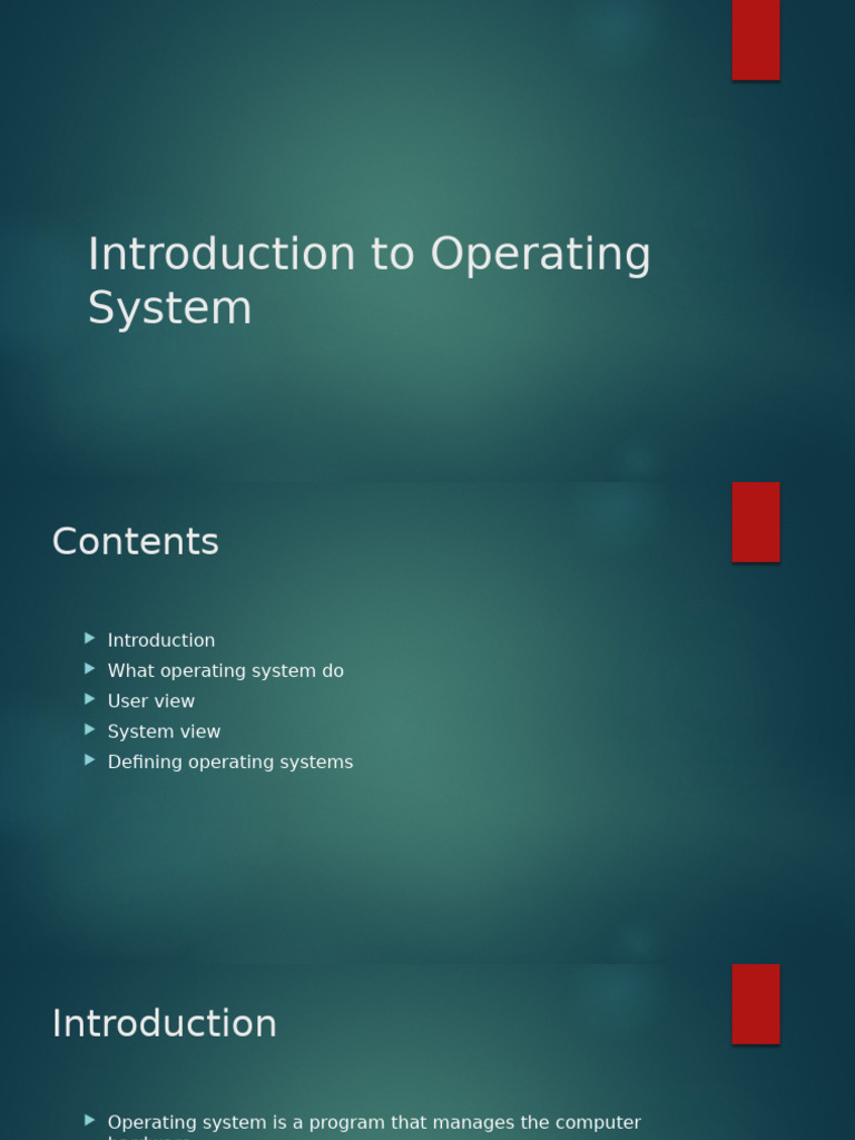 OperatingSystem 01 Introduction | PDF | Operating System | Programming OperatingSystem 01 Introduction | PDF | Operating System | Programming