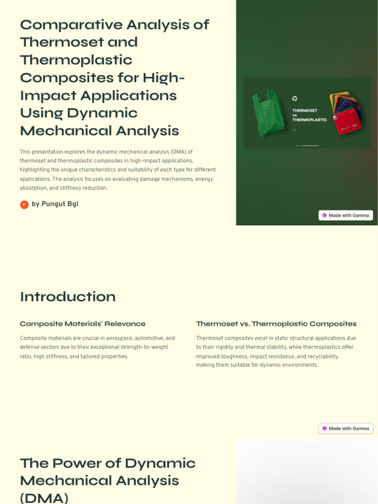 Comparative Analysis of Thermoset and Thermoplastic Composites for High ...