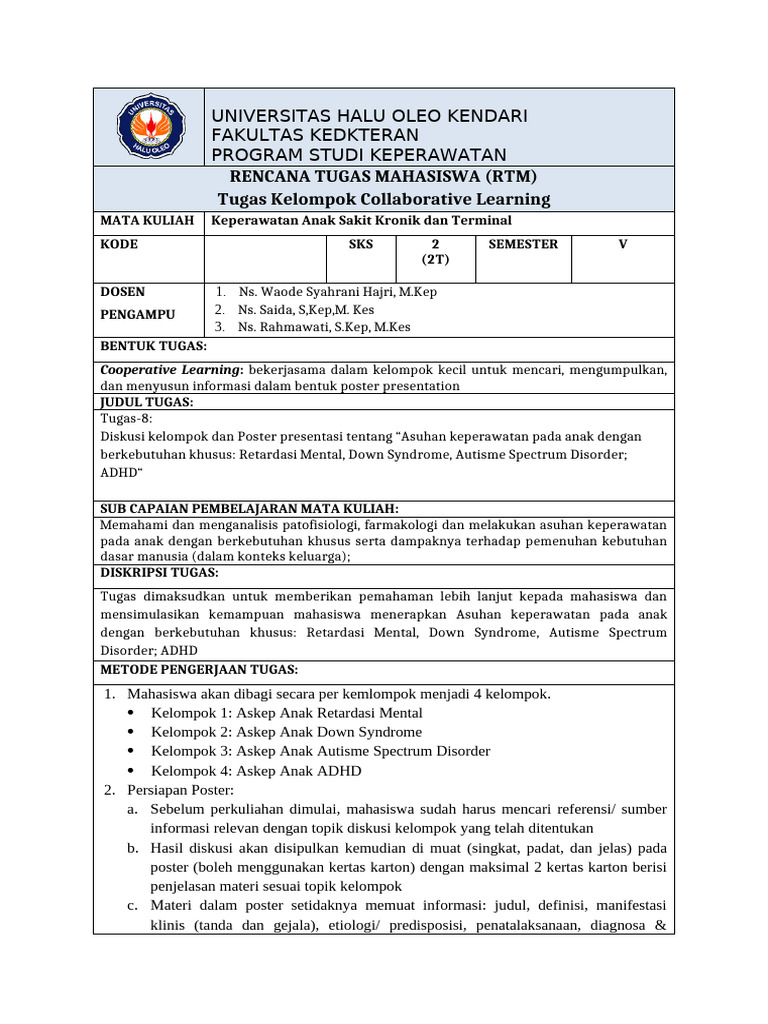 Rencana Tugas Mahasiswa (RTM) Collaborative Learning 2024 Poster ...